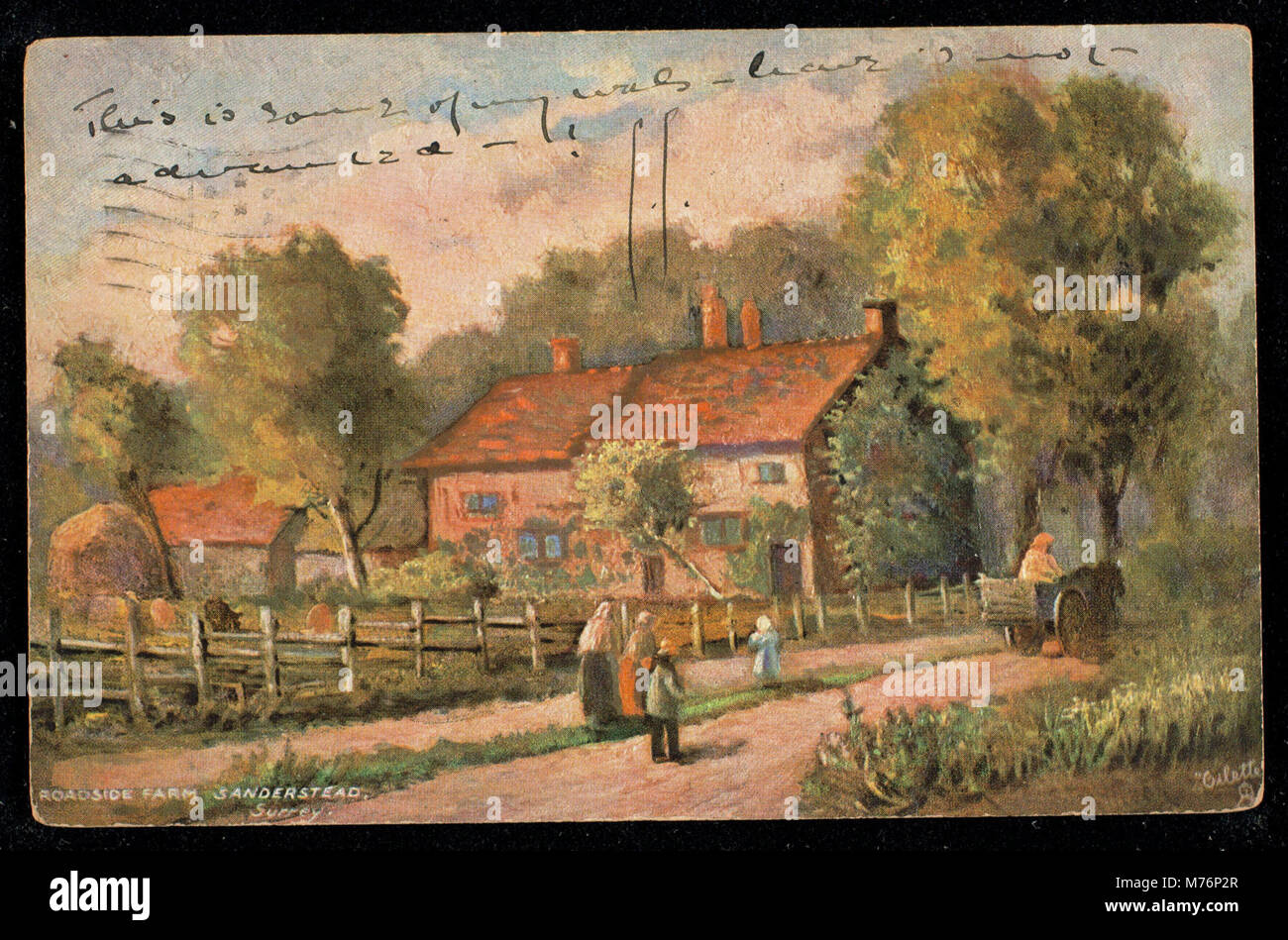 This image depicts a roadside farm in Sanderstead, Surrey, capturing ...
