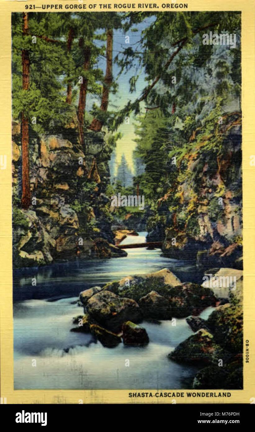 This image shows the Upper Gorge of the Rogue River in Oregon, a stunning natural feature in the ...