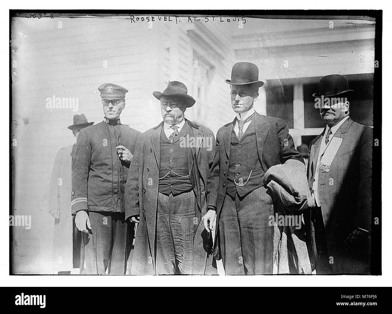 A photograph of President Theodore Roosevelt in St. Louis, capturing a ...