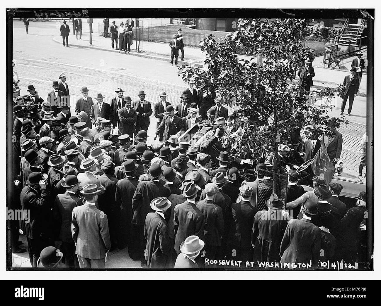 A photograph of Theodore Roosevelt in Washington, D.C., in 1912 ...