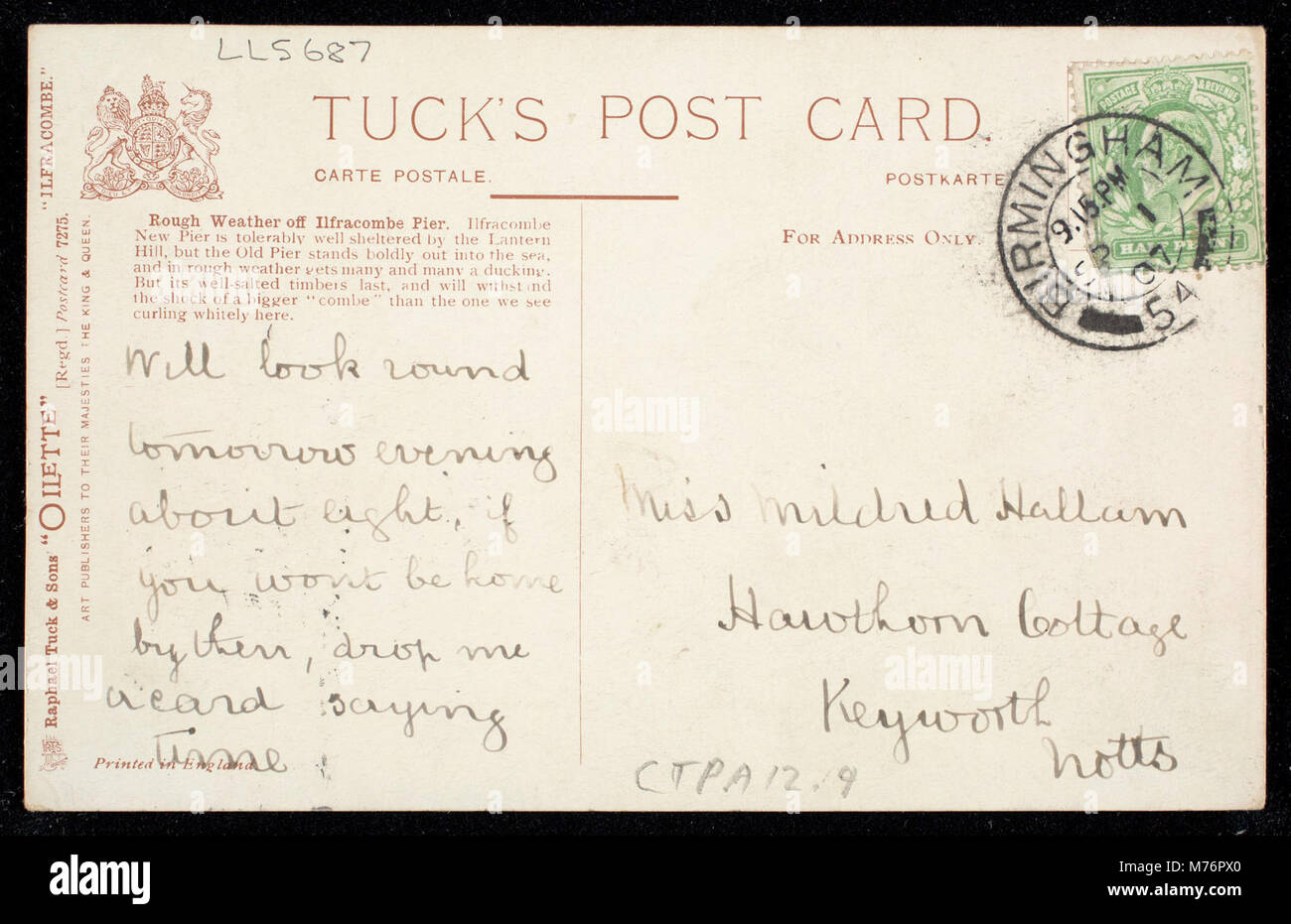 This photograph captures rough weather conditions near Ilfracombe Pier ...