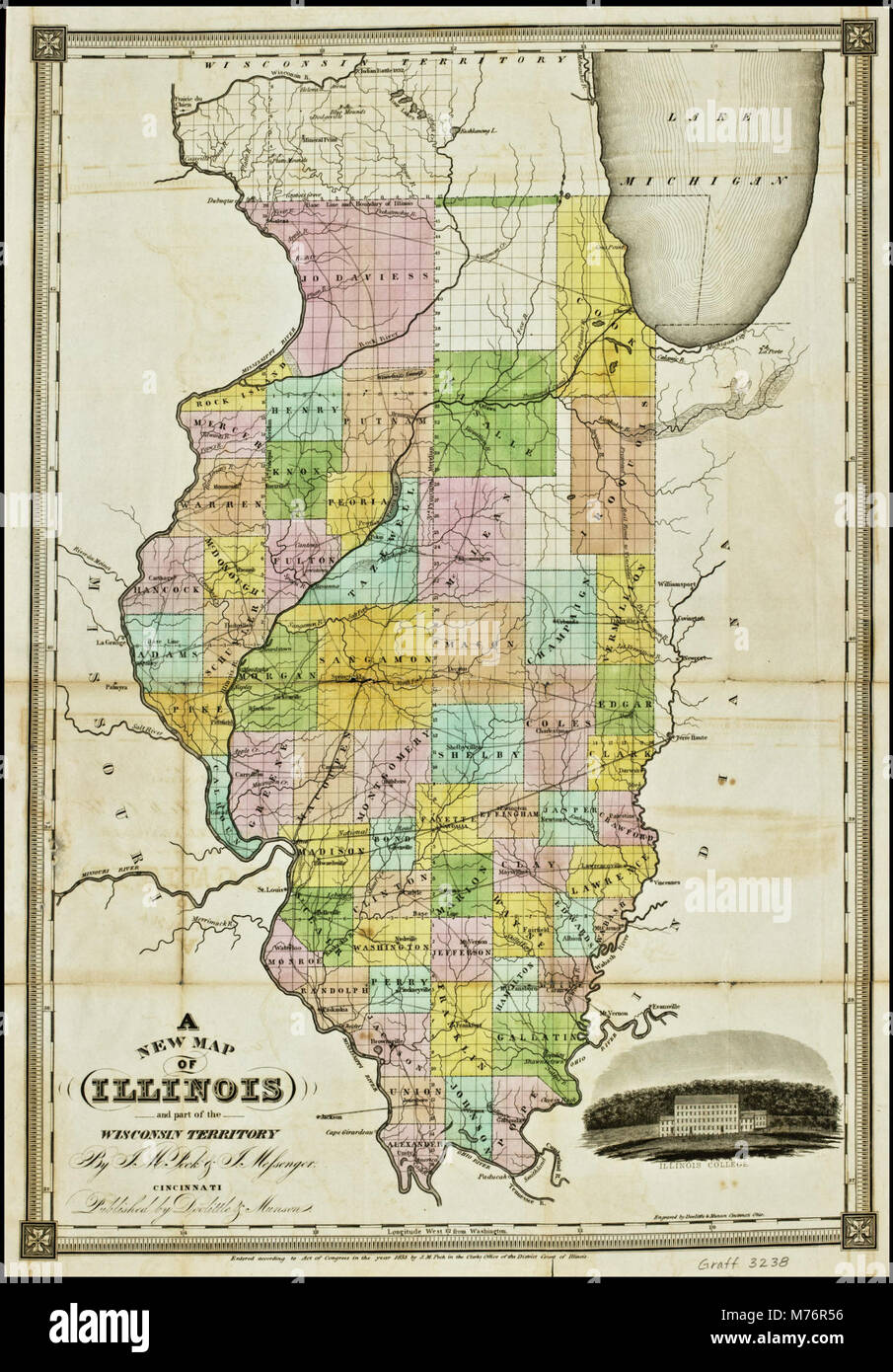 A historical map of Illinois and part of the Wisconsin Territory ...