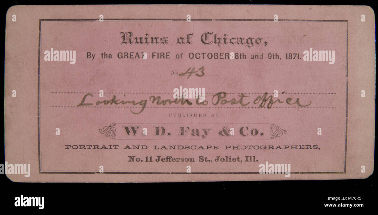 A photograph capturing the ruins of Chicago, looking north towards the ...