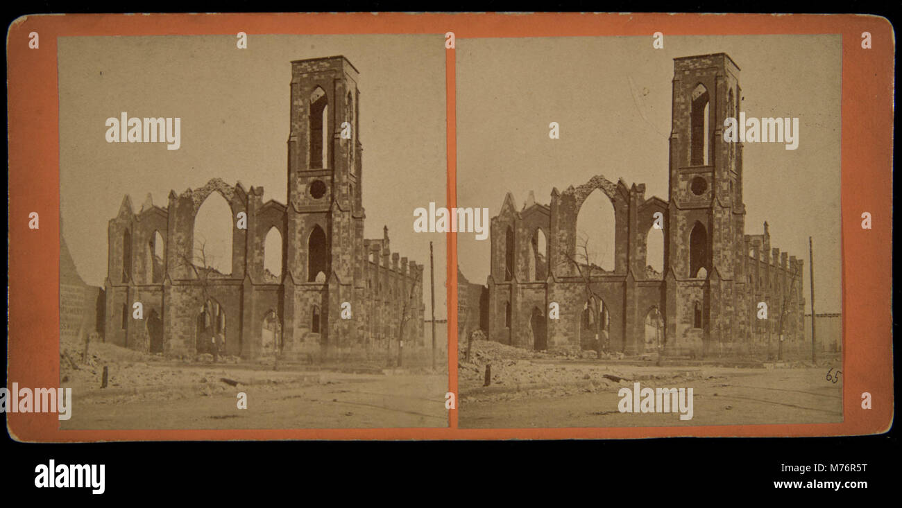 This photograph shows the ruins of the Second Presbyterian Church in ...