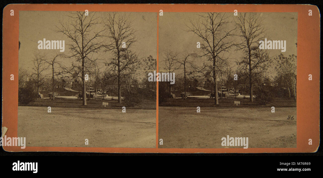 A photograph showing the ruins in Union Park, Chicago, after the Great ...