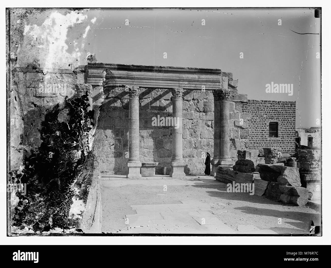 This image depicts the ancient ruins of Tiberias, a historically ...