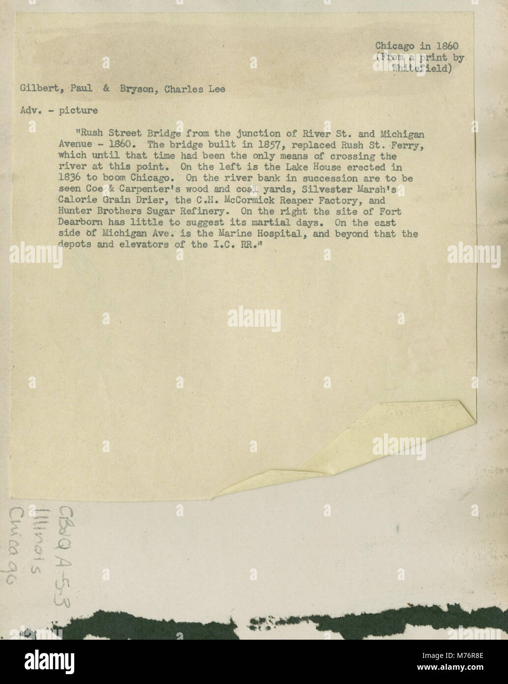 Rush Street Bridge from the junction of River Street and Michigan ...