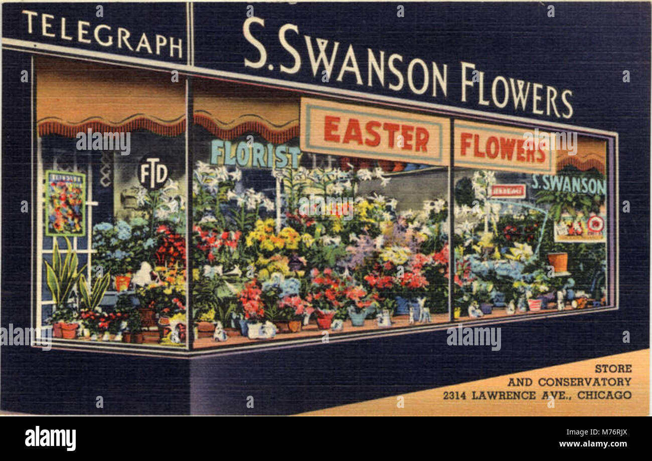 A photograph of S. Swanson Flowers, a store and conservatory located on ...