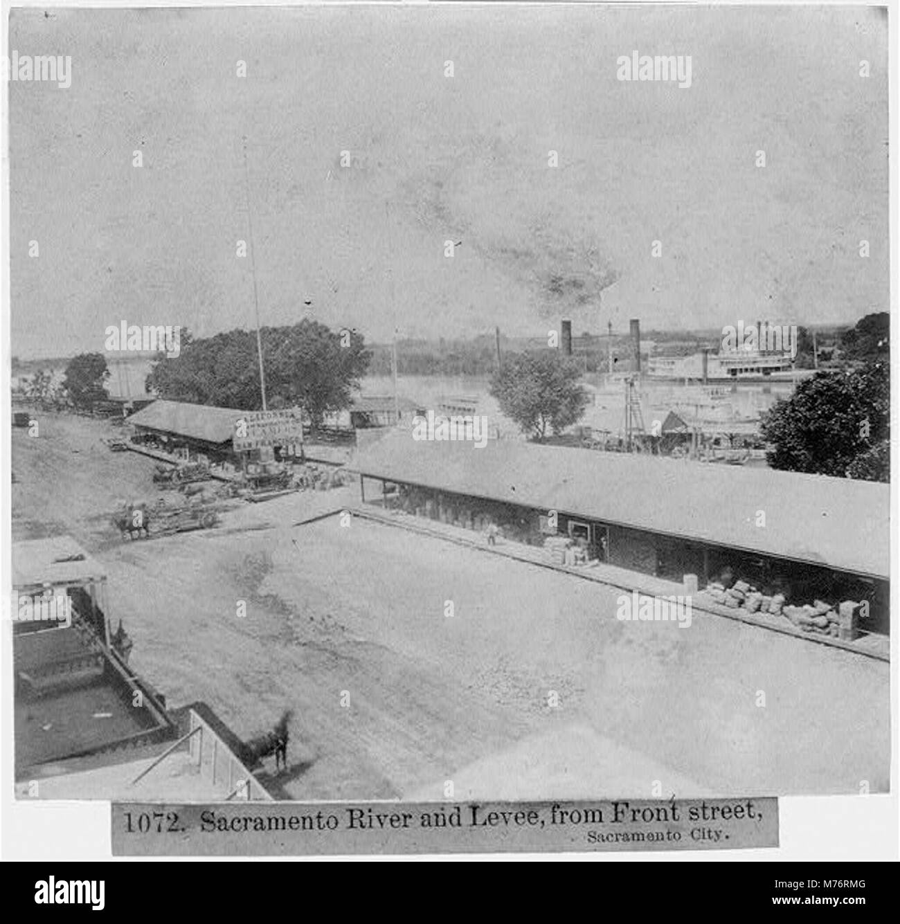 This photograph shows the Sacramento River and levee from Front Street ...