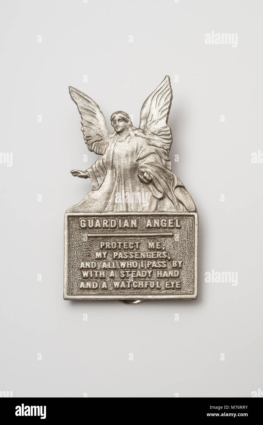 Guardian Angel Medallion In Pewter Stock Photo - Alamy