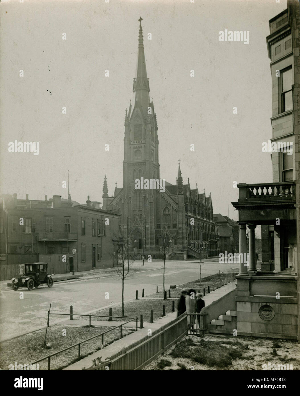 A historic photograph of Saint Alphonsus Catholic Church in Chicago ...