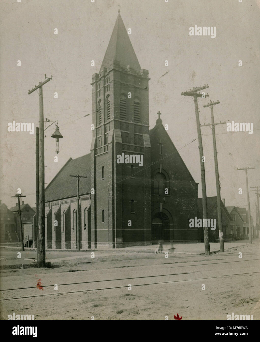 A 1913 image of Saint George Church in Chicago, showing its religious ...