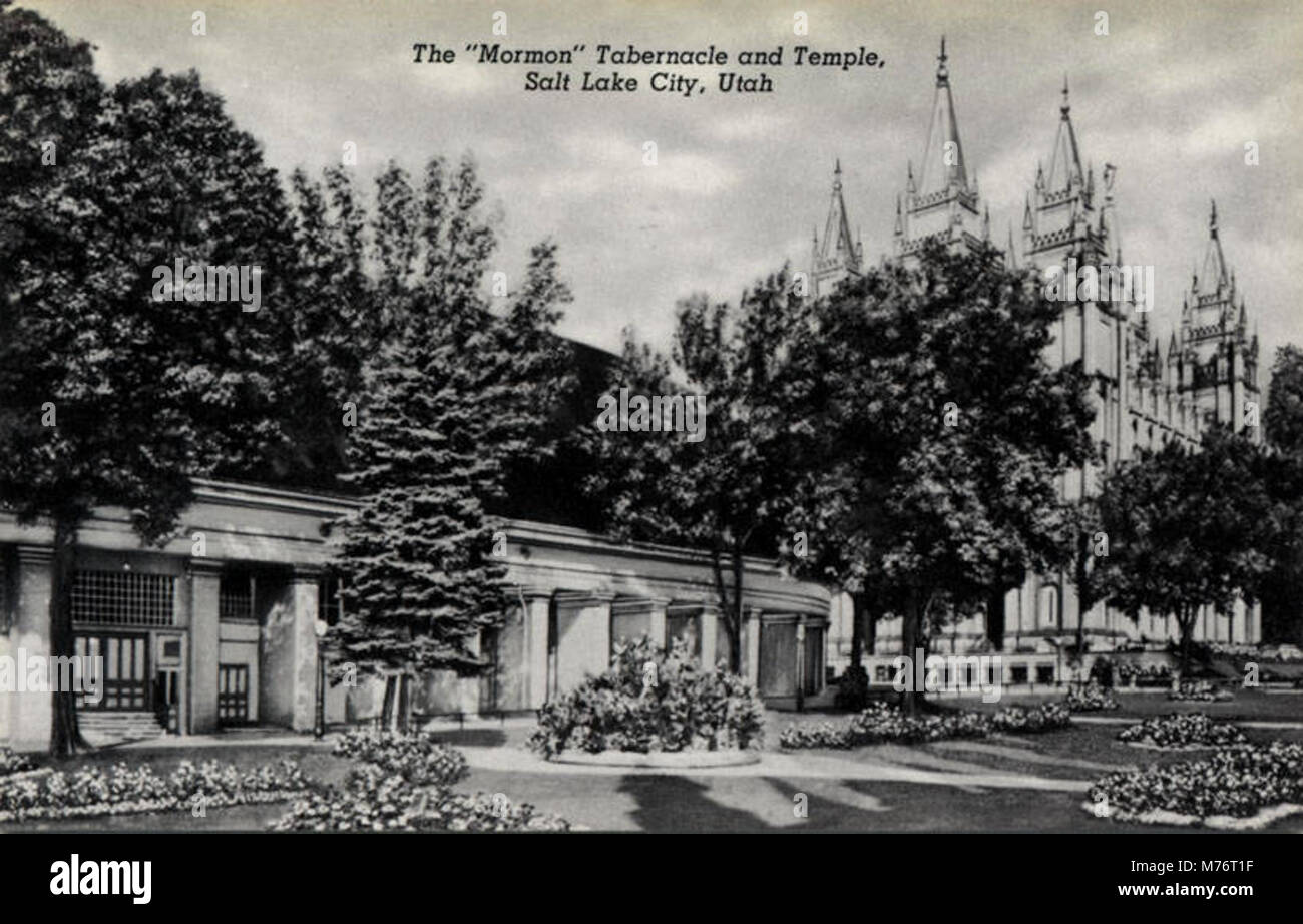 A photograph of the 'Mormon' Tabernacle and Temple in Salt Lake City ...
