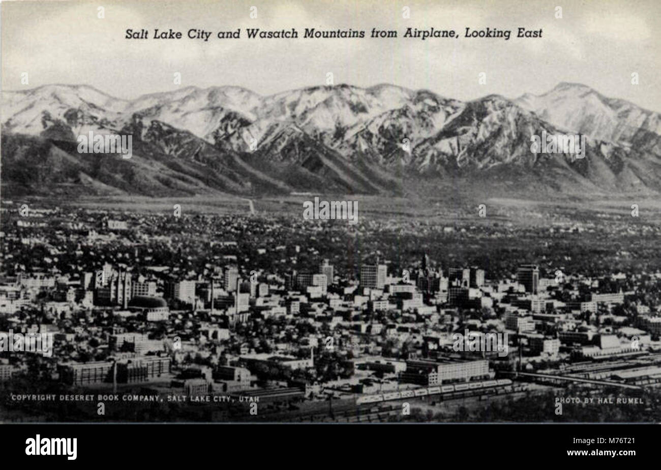 This aerial photograph captures the expansive view of Salt Lake City ...