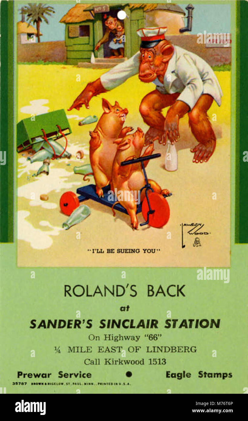 The image shows Sander's Sinclair Station, likely a historic service ...