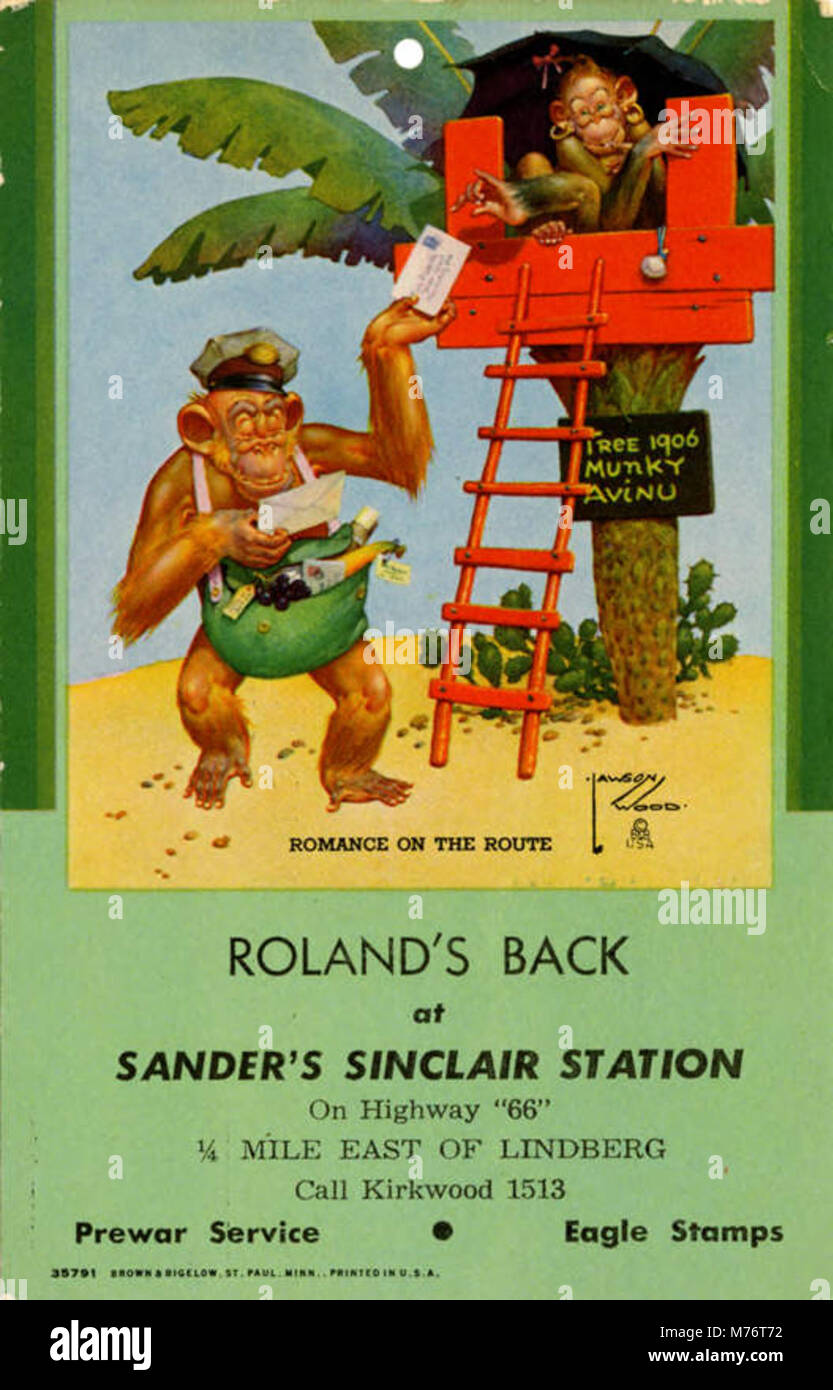 Sander's Sinclair Station, captured in a vintage photograph, represents ...