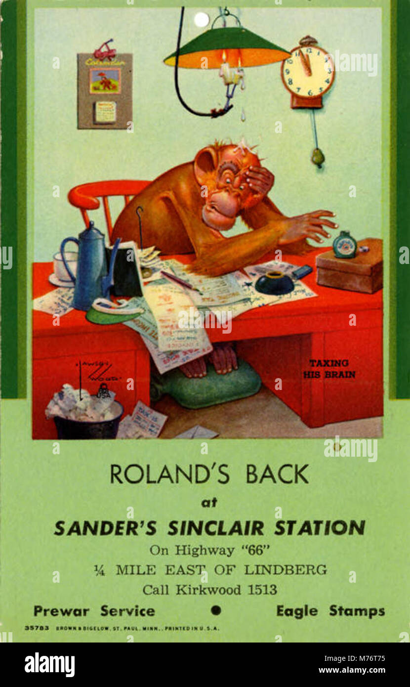 Sander's Sinclair Station is a gas station in the United States, marked ...
