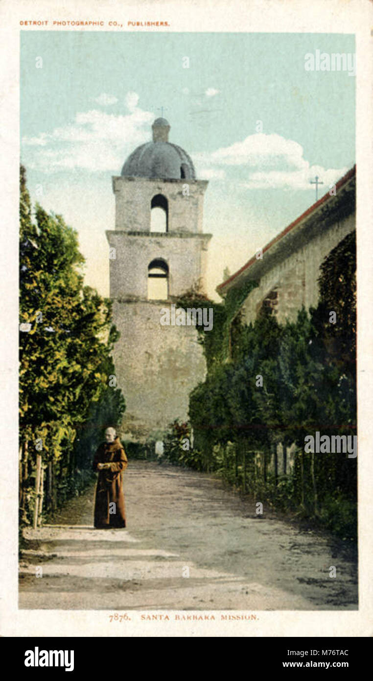 A photograph of the Santa Barbara Mission in California, a historical ...
