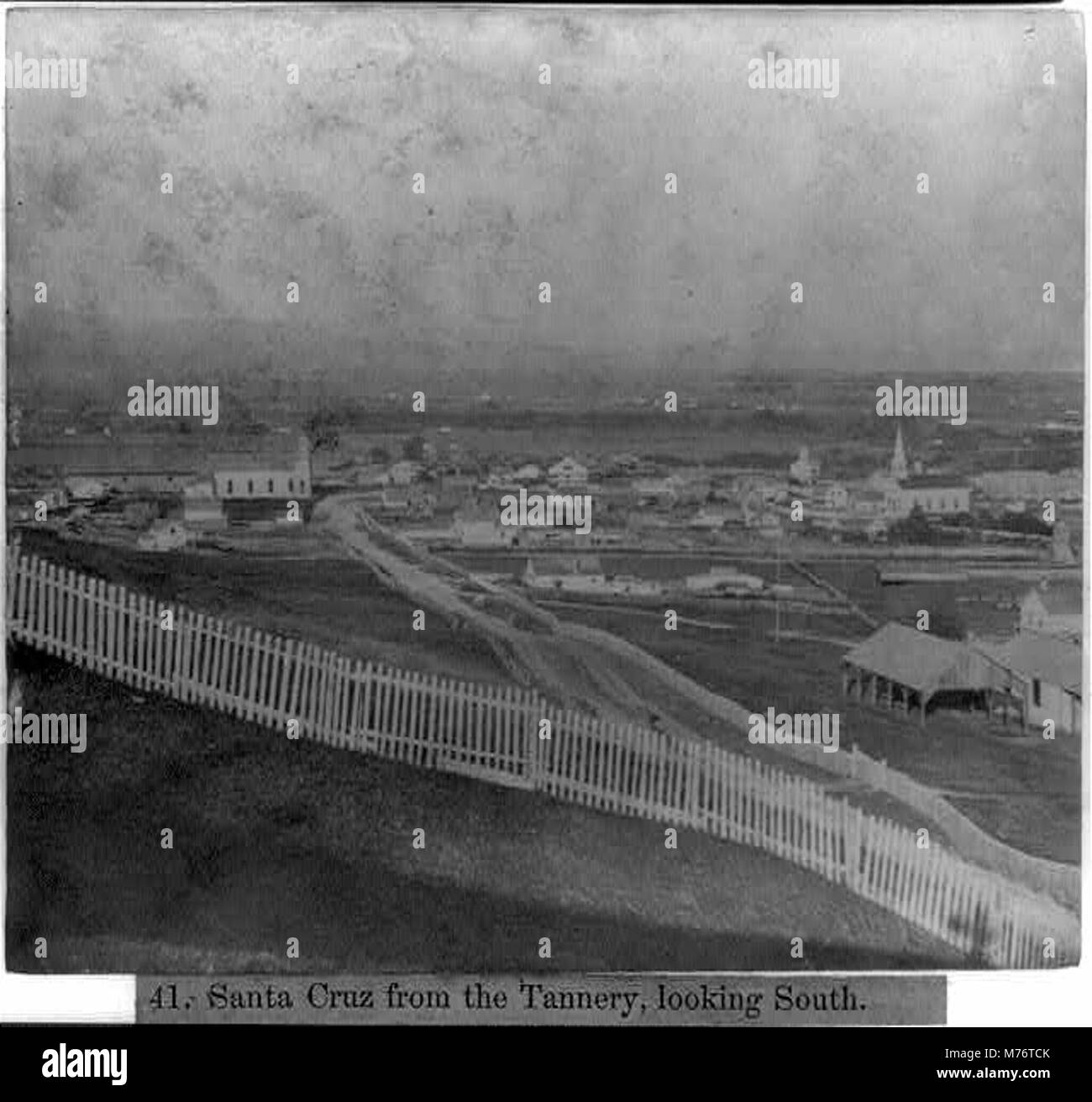 View of Santa Cruz, California, looking south from the location of the ...