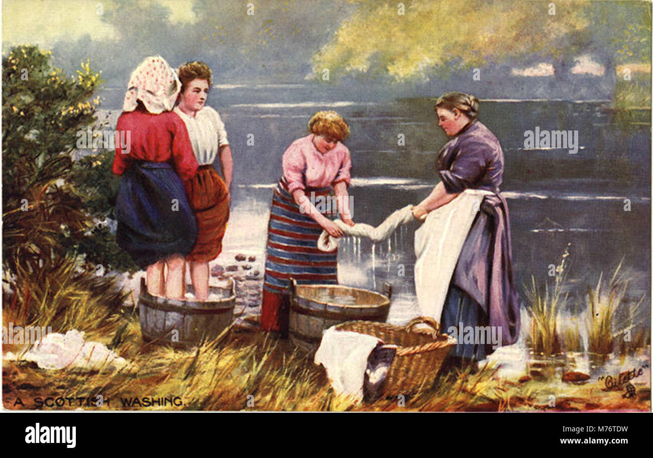 A traditional Scottish washing scene captured in photograph 924 ...