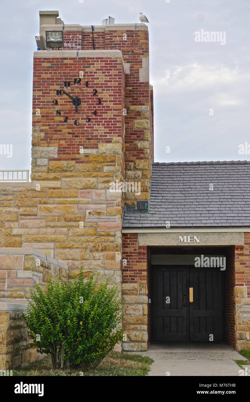 Jones Beach State Park, NY, USA: Small clock tower (c. 1929). Art Deco ...