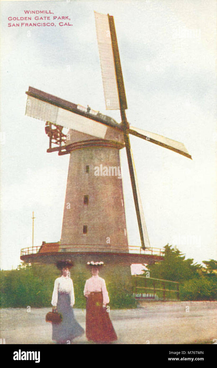 This photo depicts the iconic windmill in Golden Gate Park, San ...