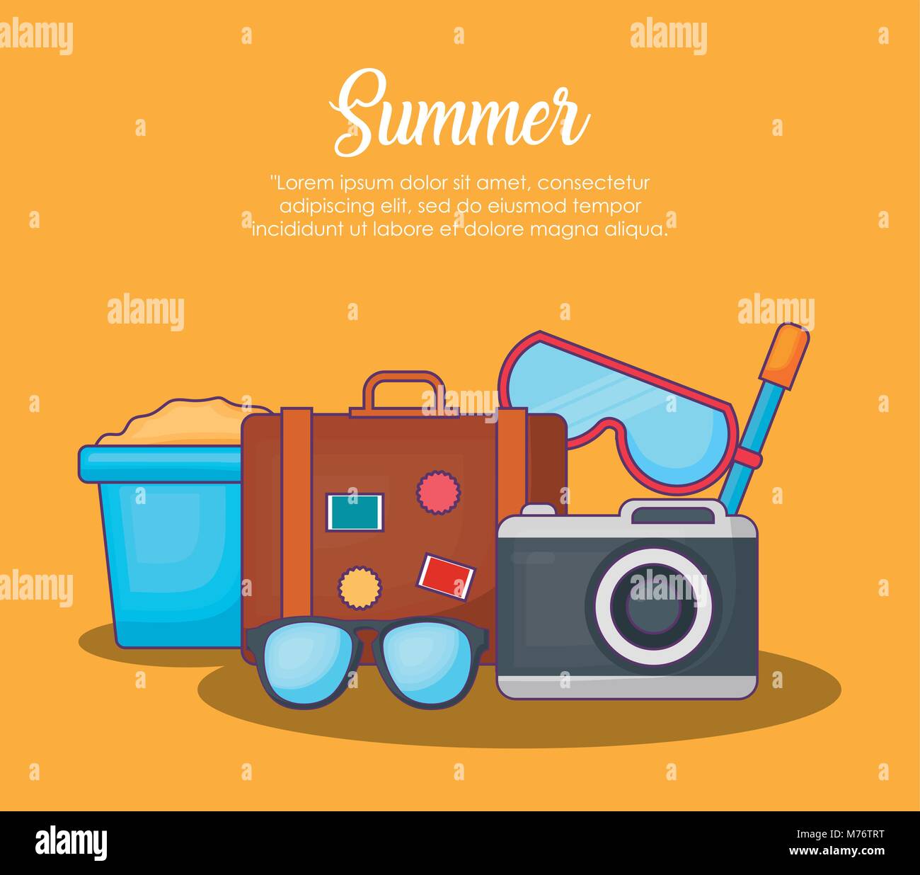 Infographic of summer concept with travel suitcase and related icons ...