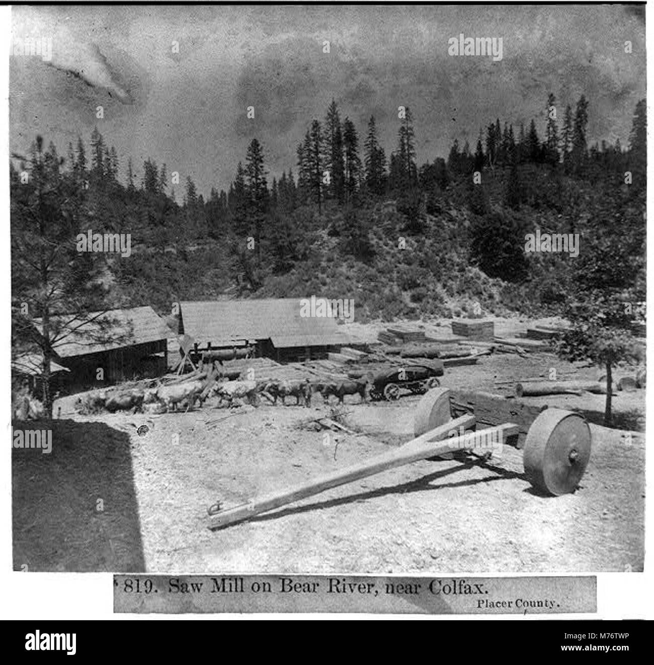 An image showing a sawmill located on Bear River near Colfax, Placer ...
