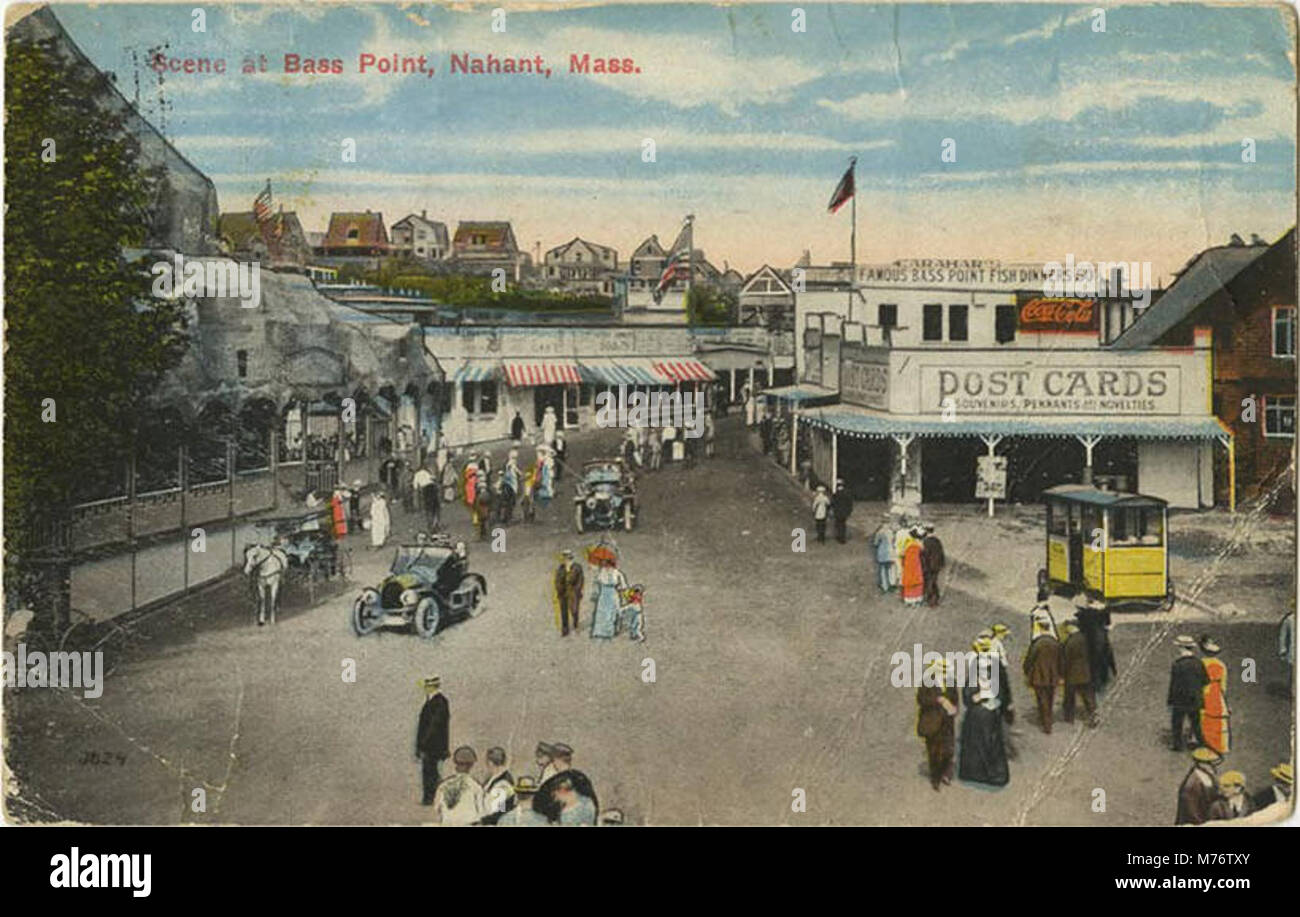 A scenic view at Bass Point featuring a postcard store and a Coca-Cola ...