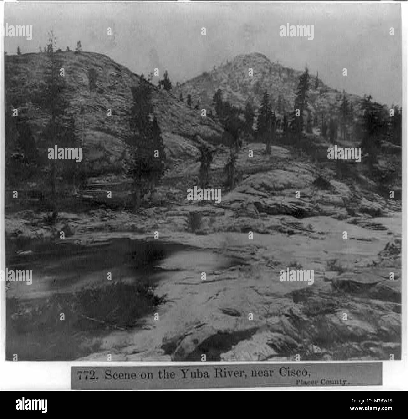 A photograph of the Yuba River near Cisco in Placer County, California ...