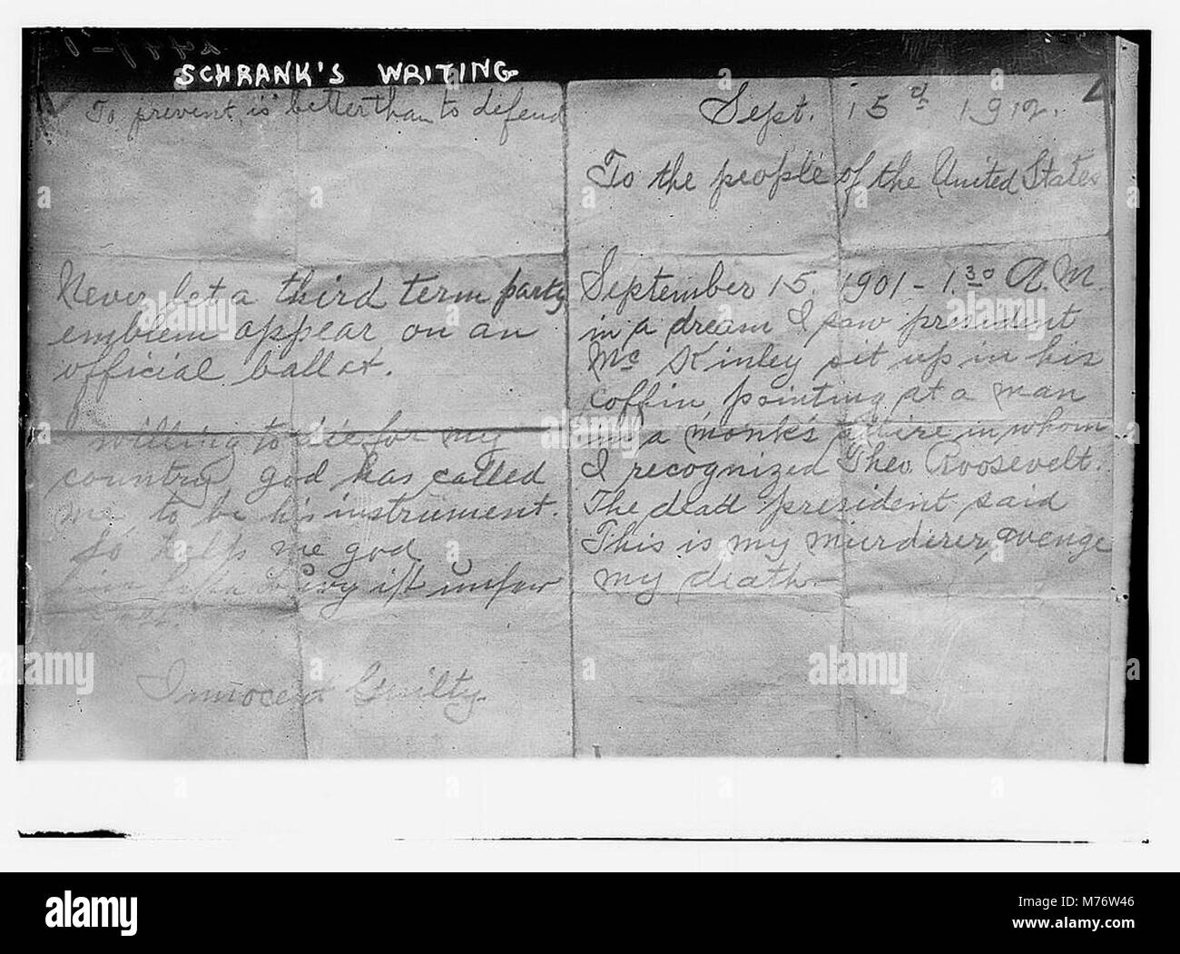 A photograph of Schrank’s writing, providing a glimpse into the ...