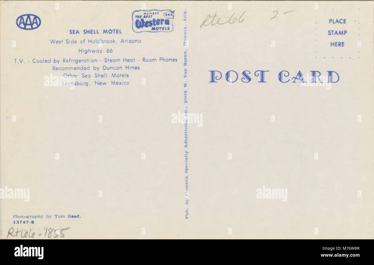 This photograph depicts the Sea Shell Motel, an iconic roadside motel ...