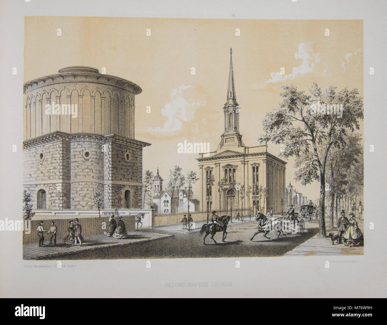The Second Baptist Church, built in 1738, is depicted here. It ...
