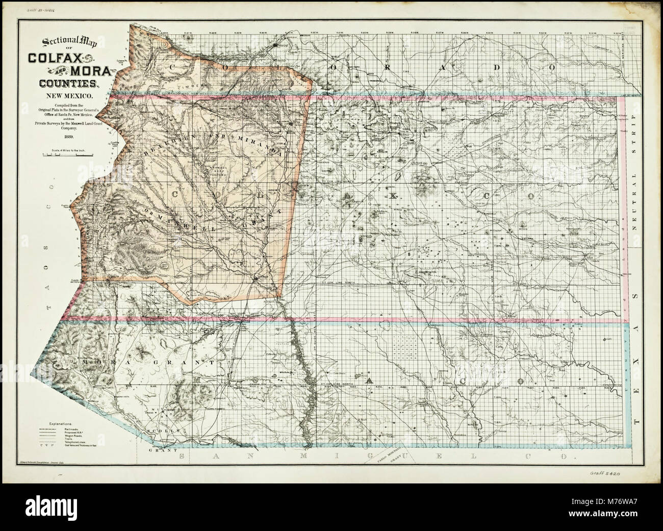 Mora county map hi-res stock photography and images - Alamy