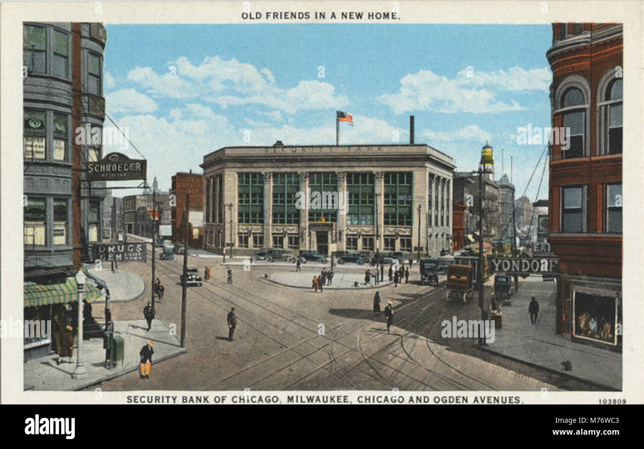 This image depicts the Security Bank of Chicago, located at the ...