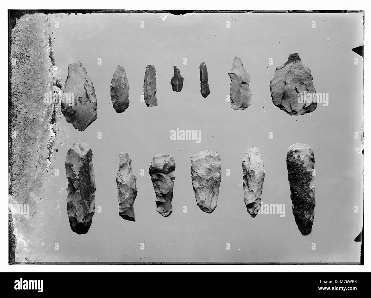 A series of prehistoric flints, significant in archaeological research ...