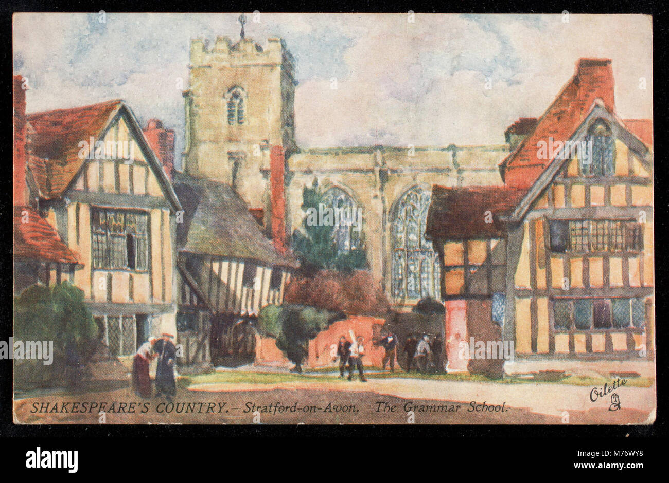 A view of the Grammar School in Stratford-upon-Avon, the birthplace of ...