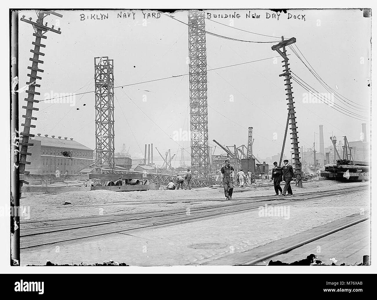 A view of the Brooklyn Navy Yard featuring a newly constructed dry dock ...