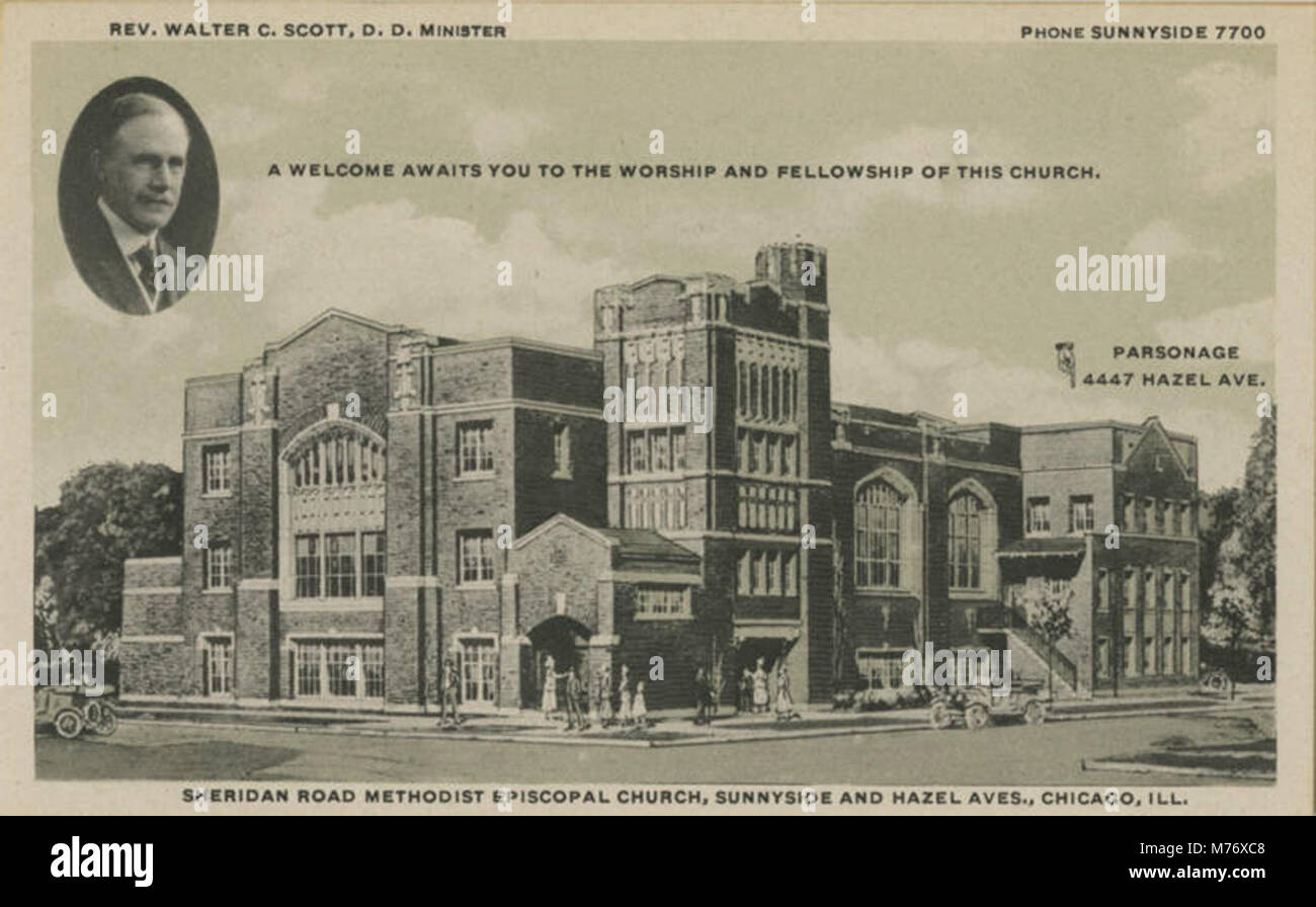 Photograph of the Sheridan Road Methodist Episcopal Church, capturing ...