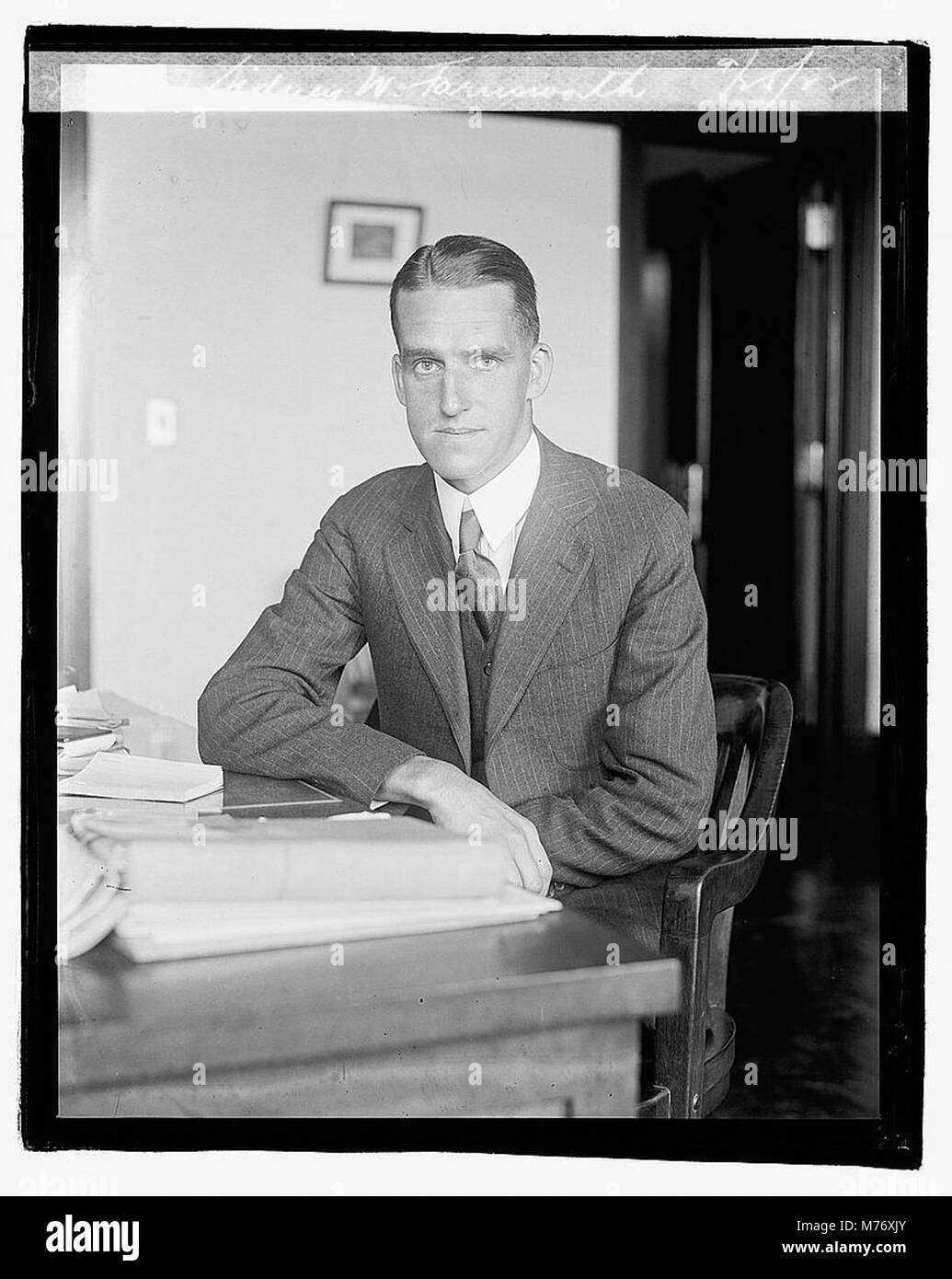A portrait of Sidney W. Farnsworth, taken on September 25, 1922. This ...