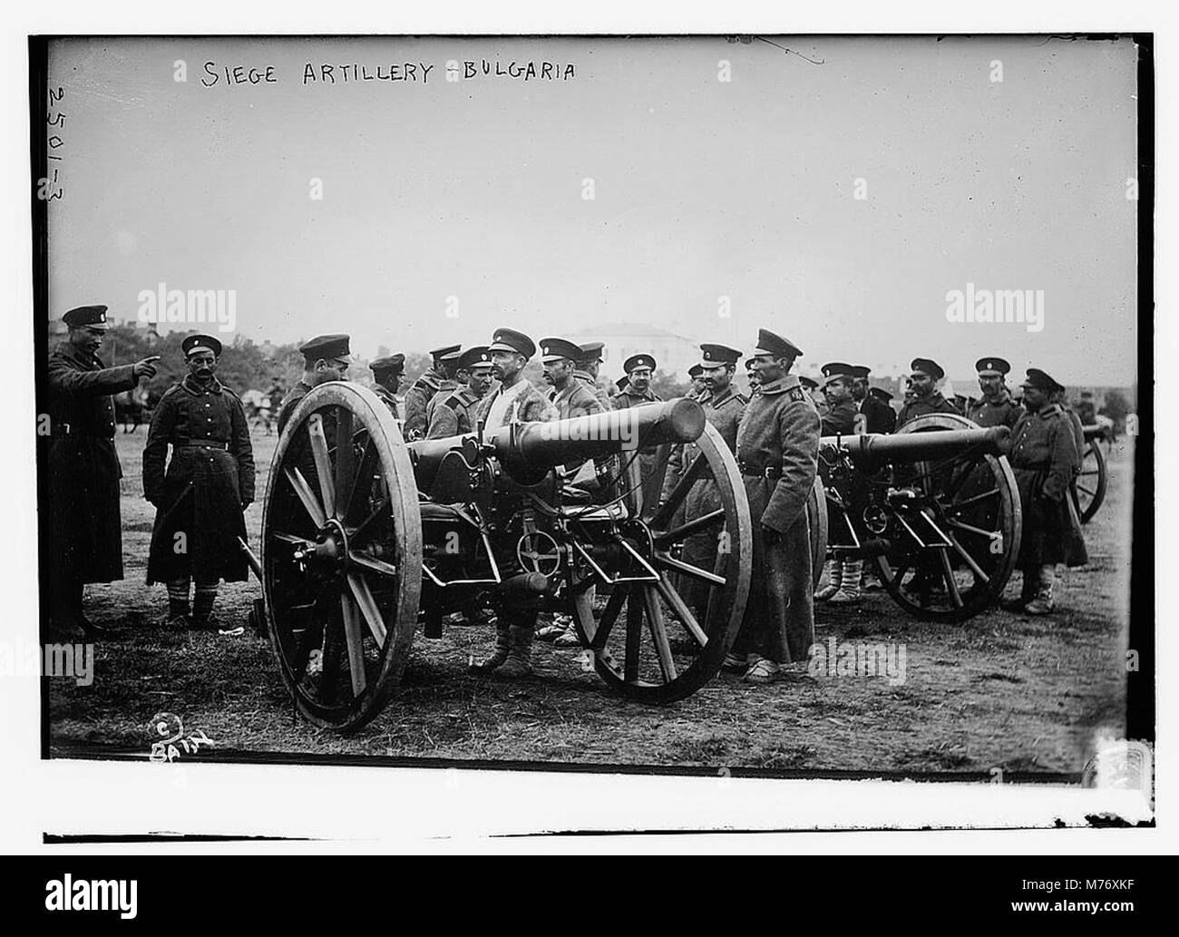 This image depicts siege artillery used by Bulgarian forces during a ...