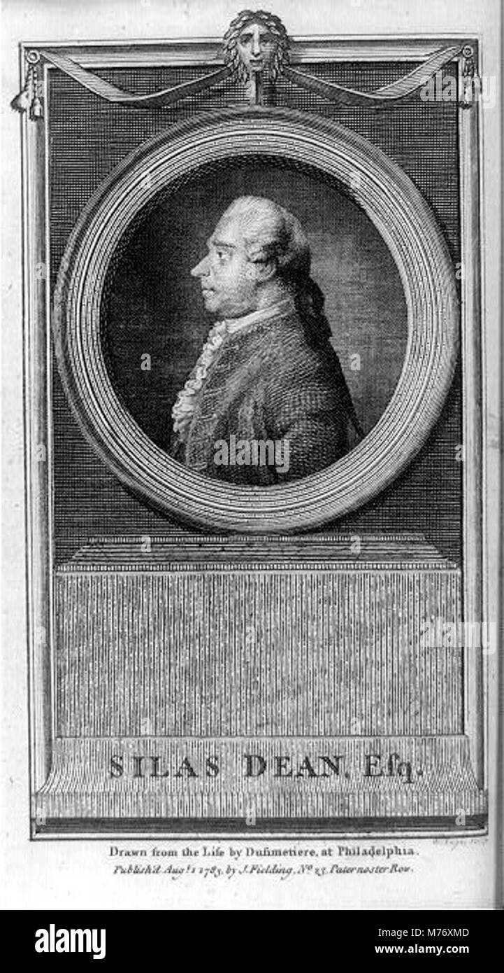 This engraving depicts Silas Deane, a prominent American diplomat and ...