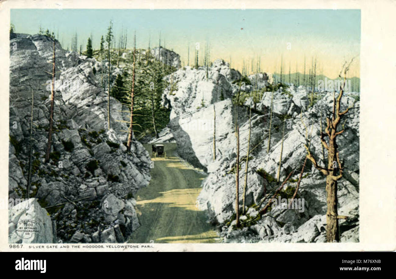 A scenic view of Silver Gate and the Hoodoos in Yellowstone National ...