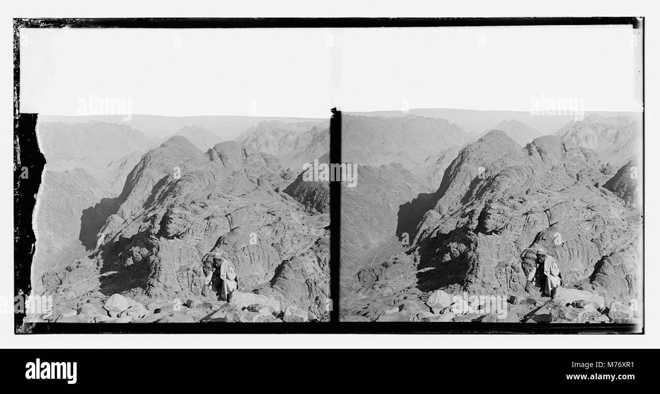 A photograph of Jebel Mousa (Mount Sinai) in the Sinai Peninsula, Egypt ...