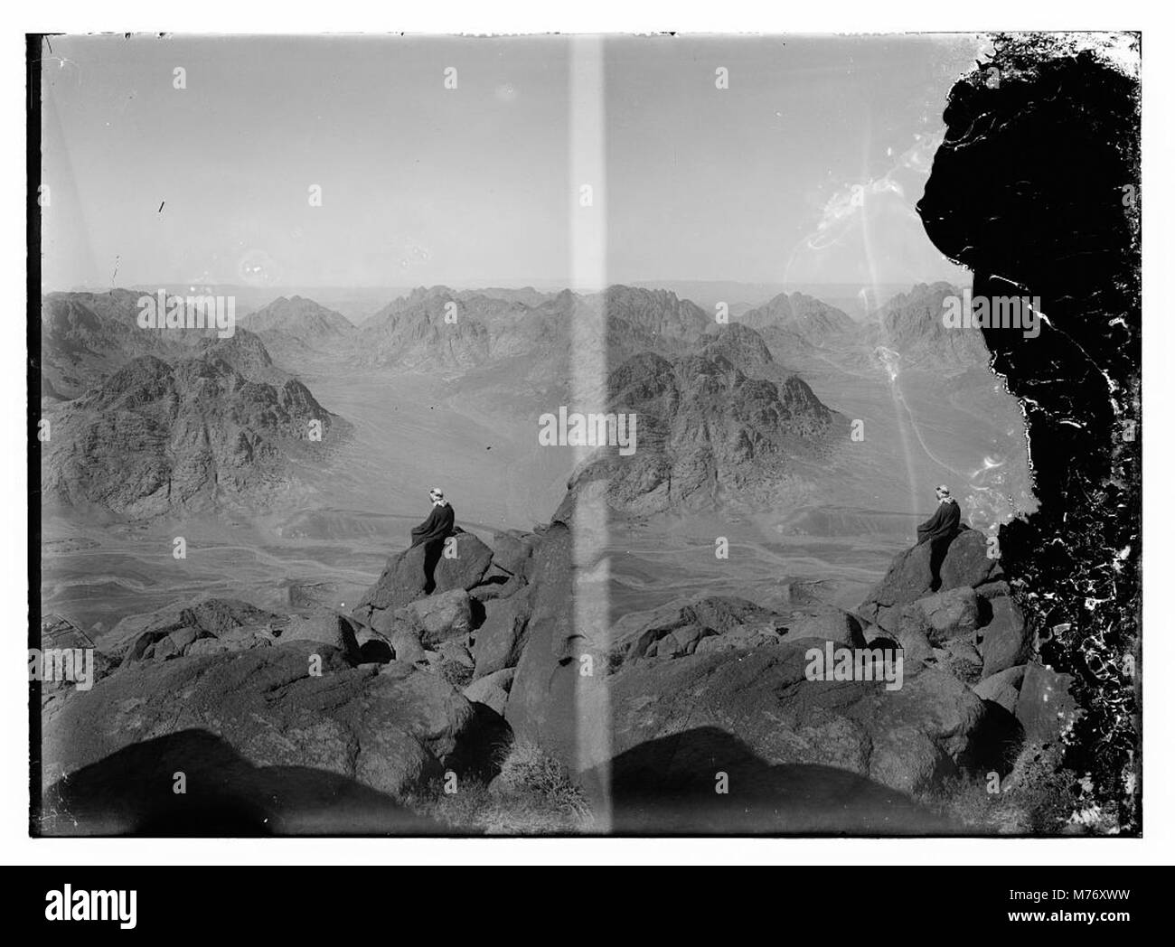 The image depicts a view of the Sinai Peninsula, a historically ...