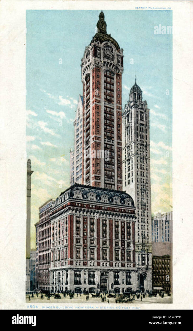 The Singer Building, at 41 stories and 612 feet, was once the tallest ...