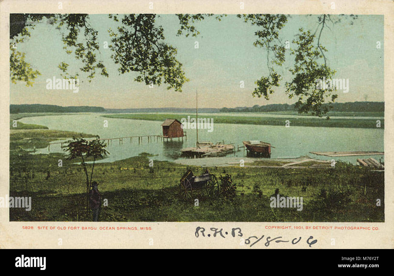 This image shows the site of Old Fort Bayou in Ocean Springs ...