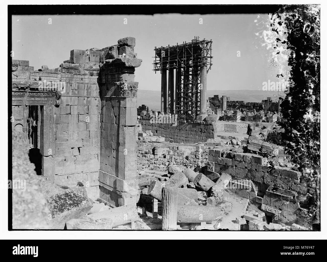This image captures the ruins of Baalbek, an ancient city in Lebanon ...