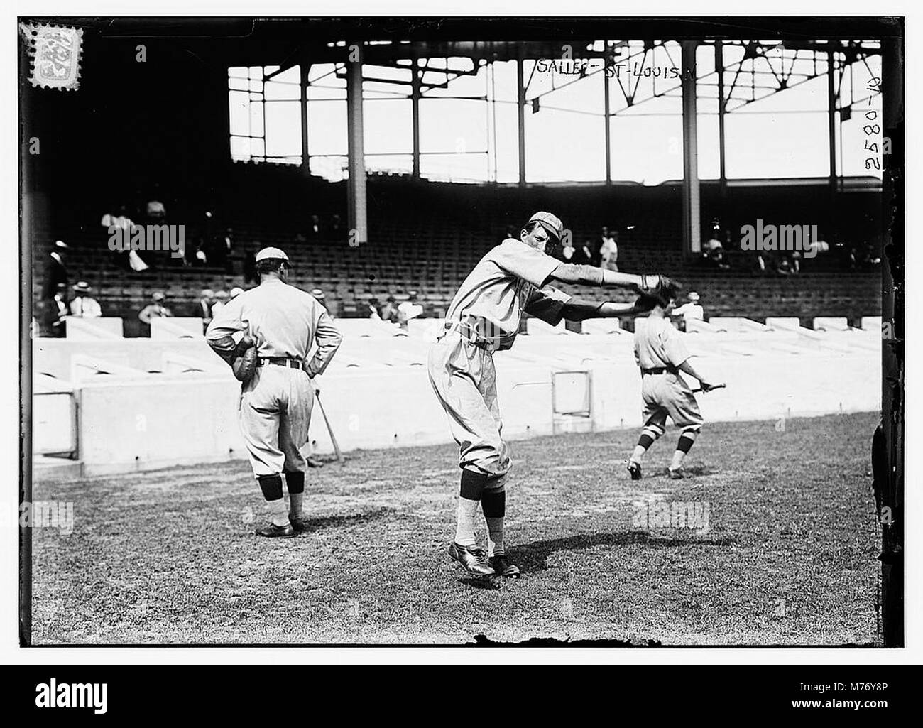 A portrait of Slim Sallee, a baseball player from St. Louis, showcasing ...