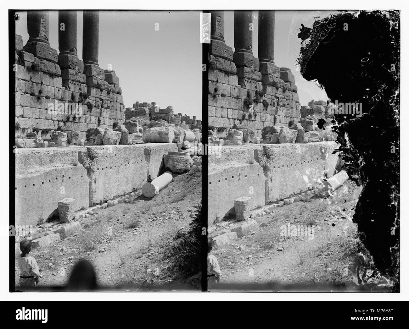 A depiction of Baalbek, an ancient city in Lebanon, known for its ...